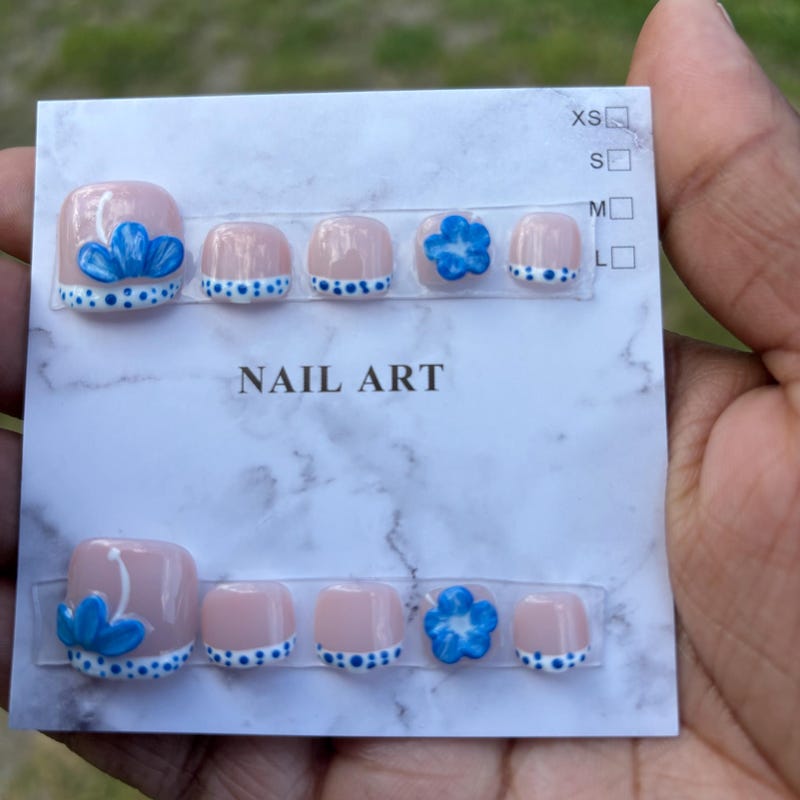 French Tip Acrylic Toes - Etsy