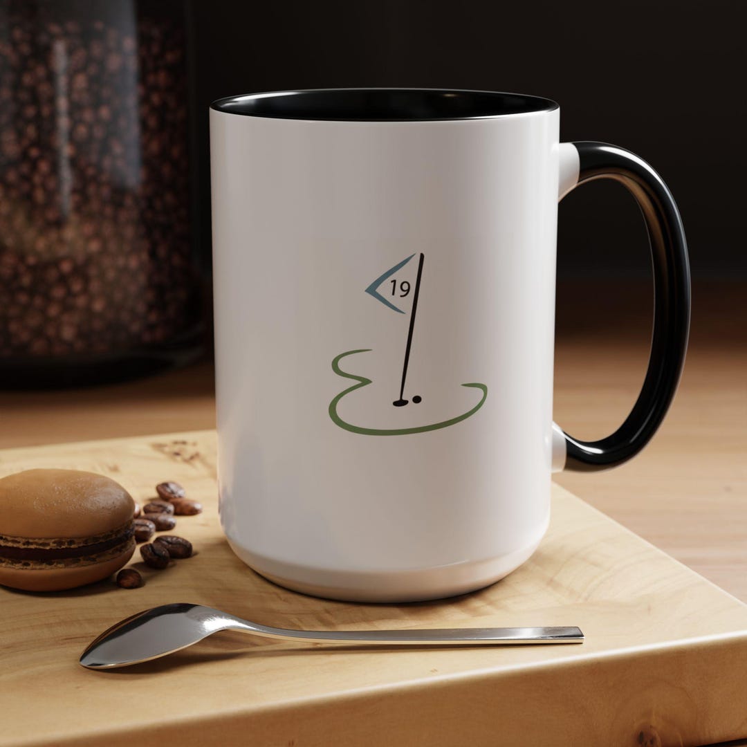 Golf Hole Flag Illustration Mug | 19th Hole Coffee Cup - Etsy
