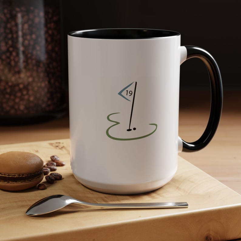 Golf Hole Flag Illustration Mug | 19th Hole Coffee Cup - Etsy