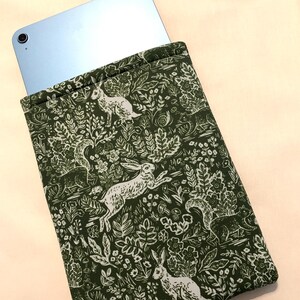 Rifle Paper Co Book Sleeve, Padded Book Sleeve, Wildwood Rabbit Green ...