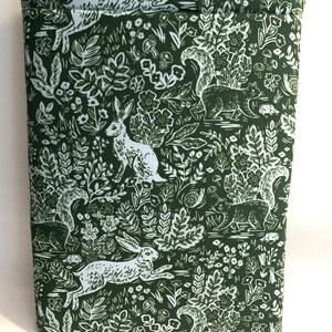 Rifle Paper Co Book Sleeve, Padded Book Sleeve, Wildwood Rabbit Green ...