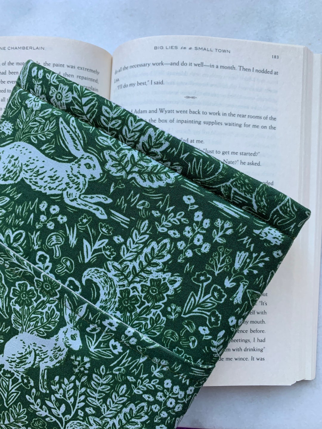 Rifle Paper Co Book Sleeve, Padded Book Sleeve, Wildwood Rabbit Green ...