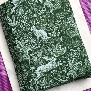 Rifle Paper Co Book Sleeve, Padded Book Sleeve, Wildwood Rabbit Green ...