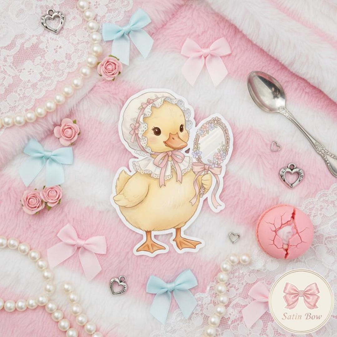 Mirror Belle Duck Coquette Style Sticker - Etsy