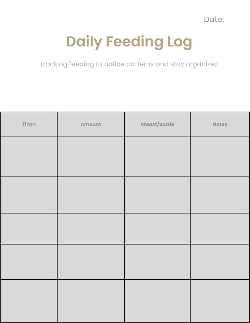 Newborn Feeding & Sleep Tracker Printable| Daily Baby Log | Feeding ...