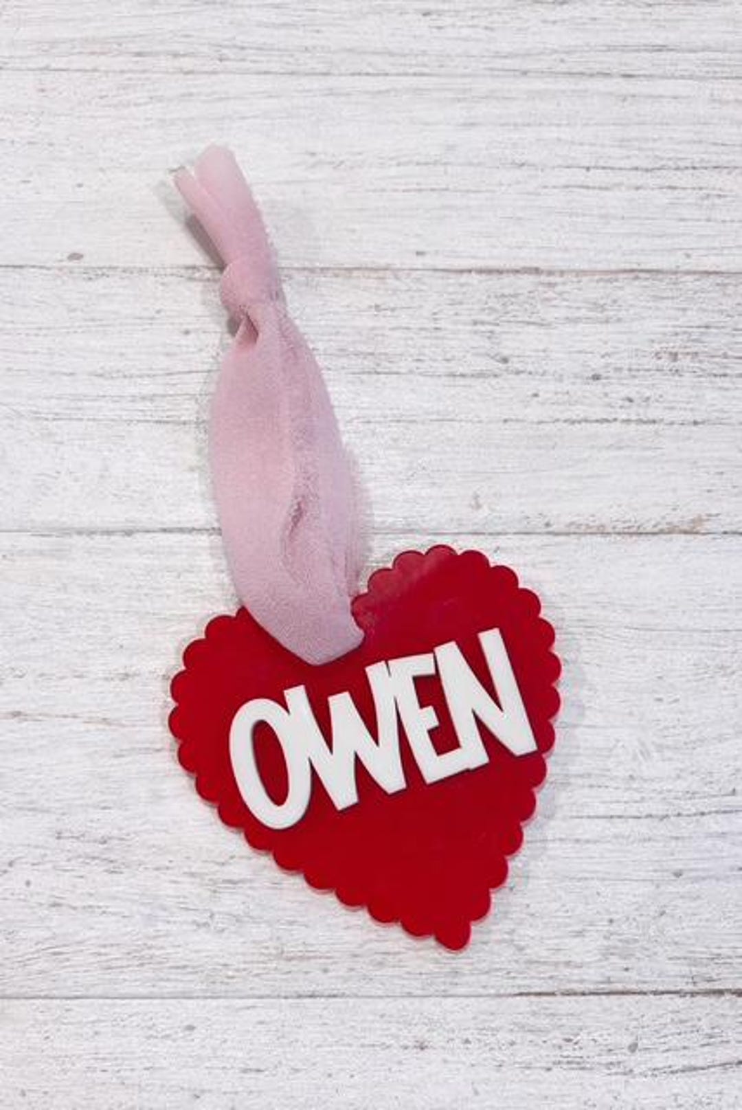 Custom Red Heart Name Tag - Etsy