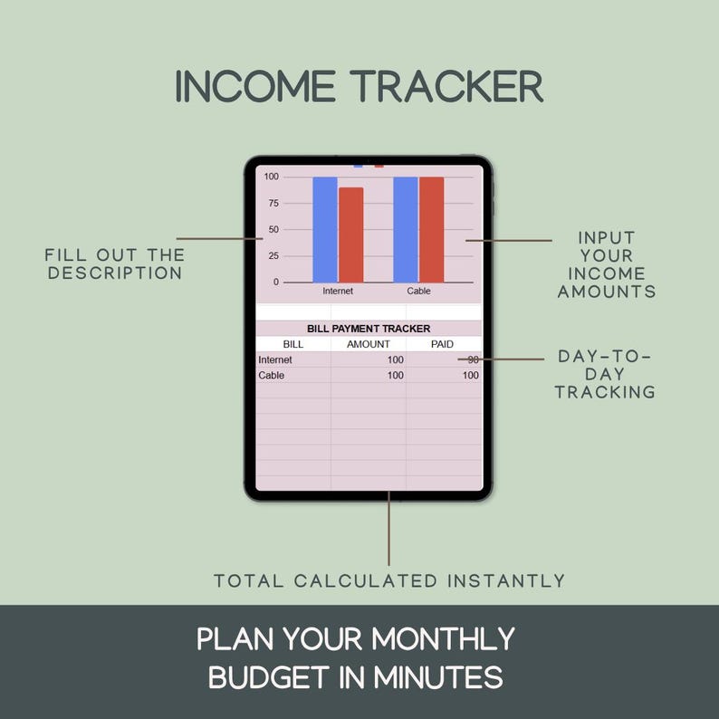 Expense Tracker Budget Dashboard Organizer Digital Dashboard Google ...