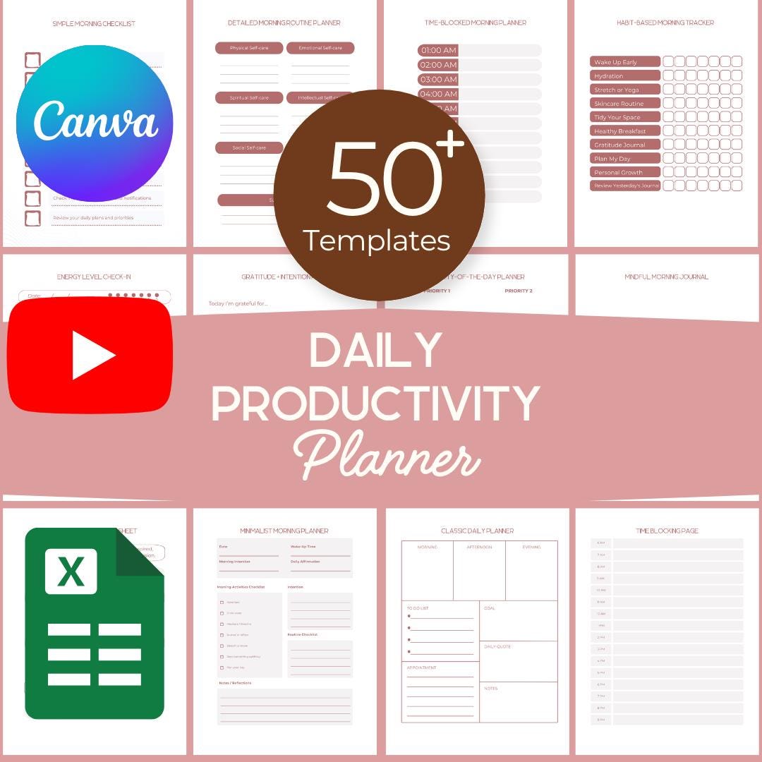 Routine Chart Printable Morning Routine Productivity Habit Tracker ...