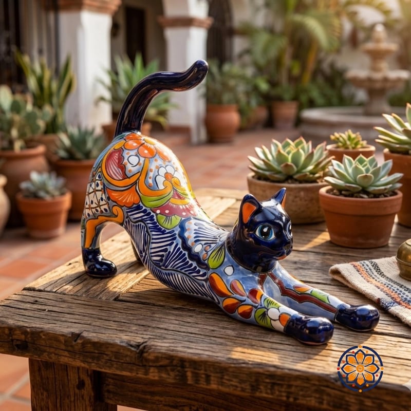 Large Ceramic Cats Statue - Etsy