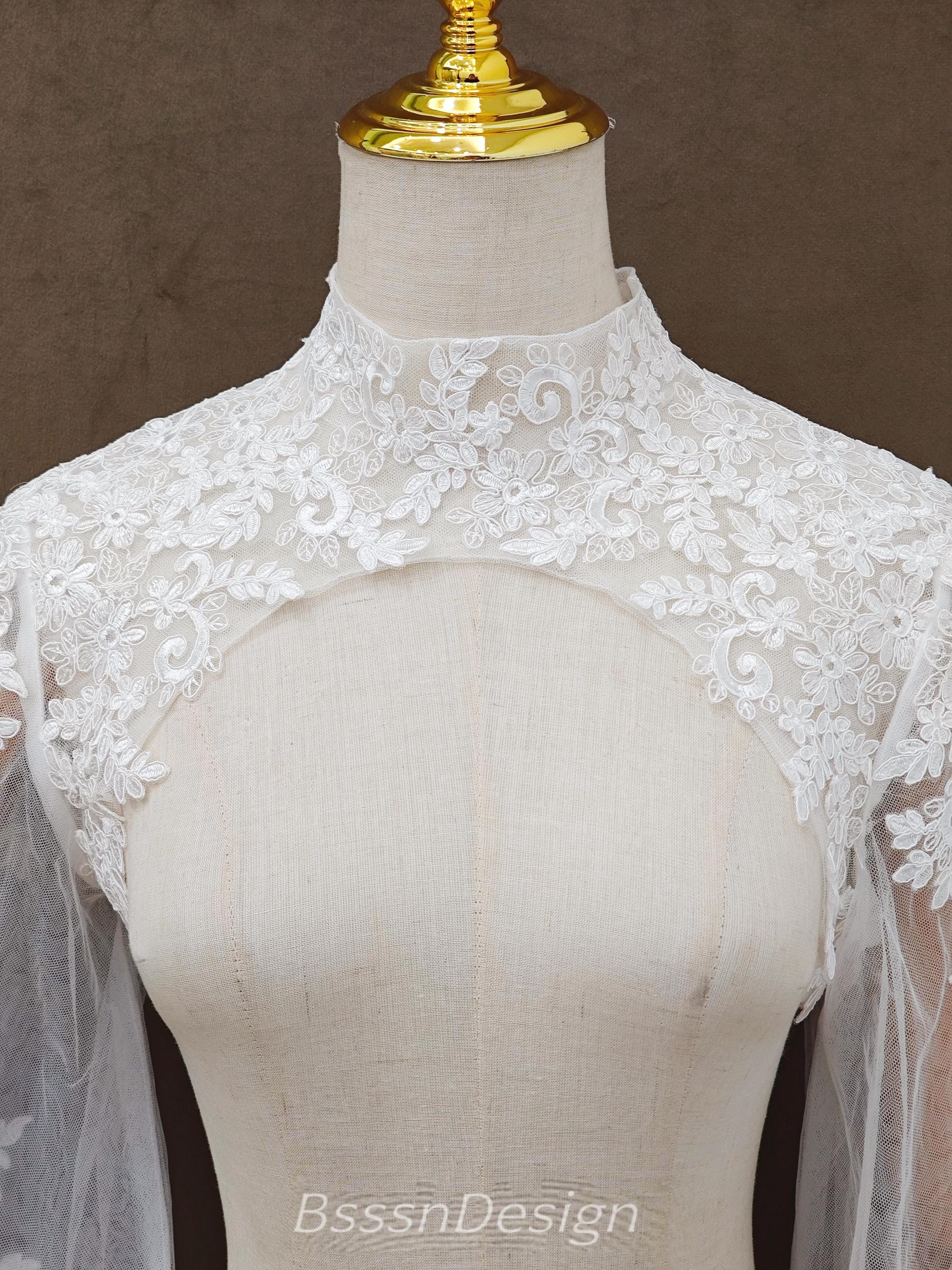 Fairy Spring Floral Lace Embroidery Wedding Bolero Shrug, Floral Lace ...