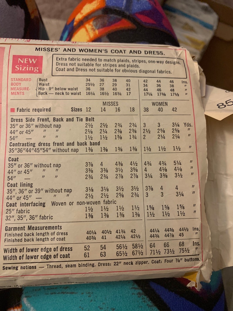 Simplicity 8591 Rare Vintage 60s Dress and Dress Coat - Etsy