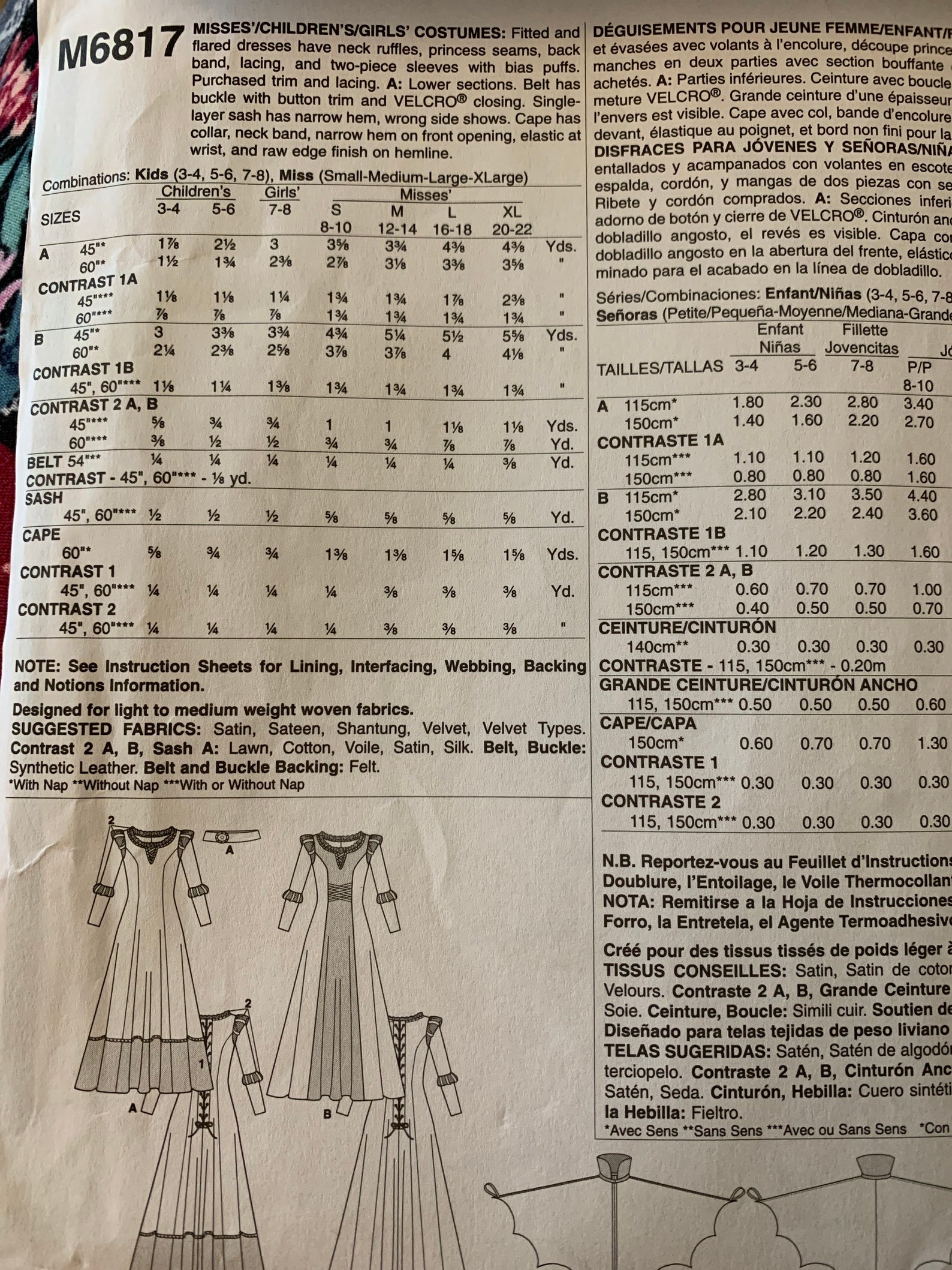 Mccalls 6817, Vintage, Costume, Sewing Pattern, Vampire Dress, Cape ...