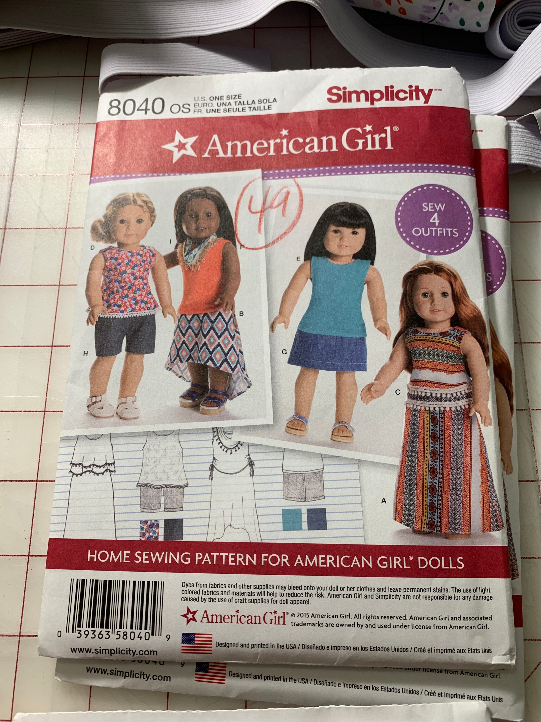 Simplicity 8042 8040 8400 8282 18 doll clothes American | Etsy