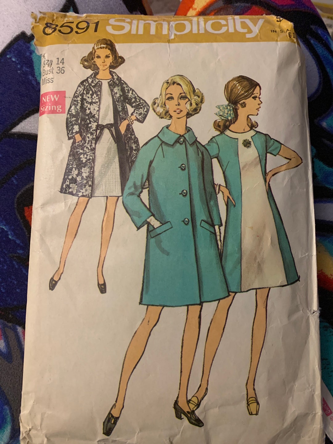 Simplicity 8591, Rare Vintage, 60’s, Dress and Dress Coat, Size 14 - Etsy