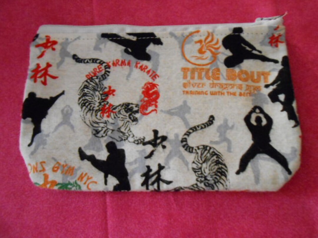 Handmade Coin Purse, Wallet, Change, Make-up Case, Mod Print, Karate ...
