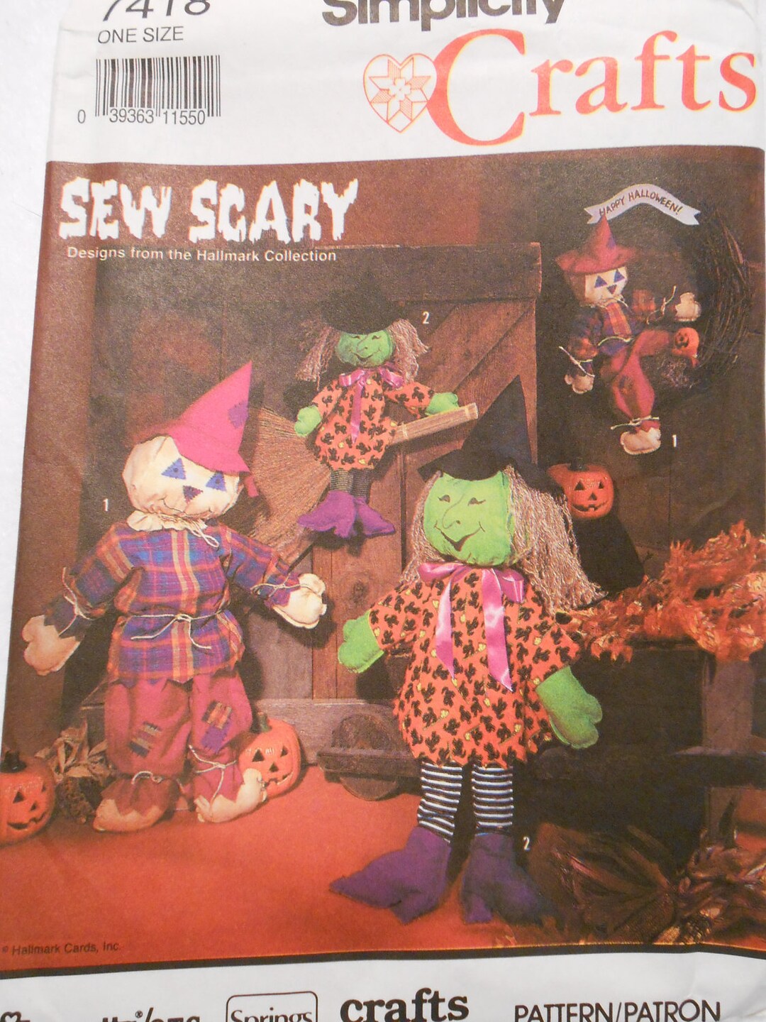 Simplicity 7418, Halloween, Stuffed Witch, Scarecrow - Etsy