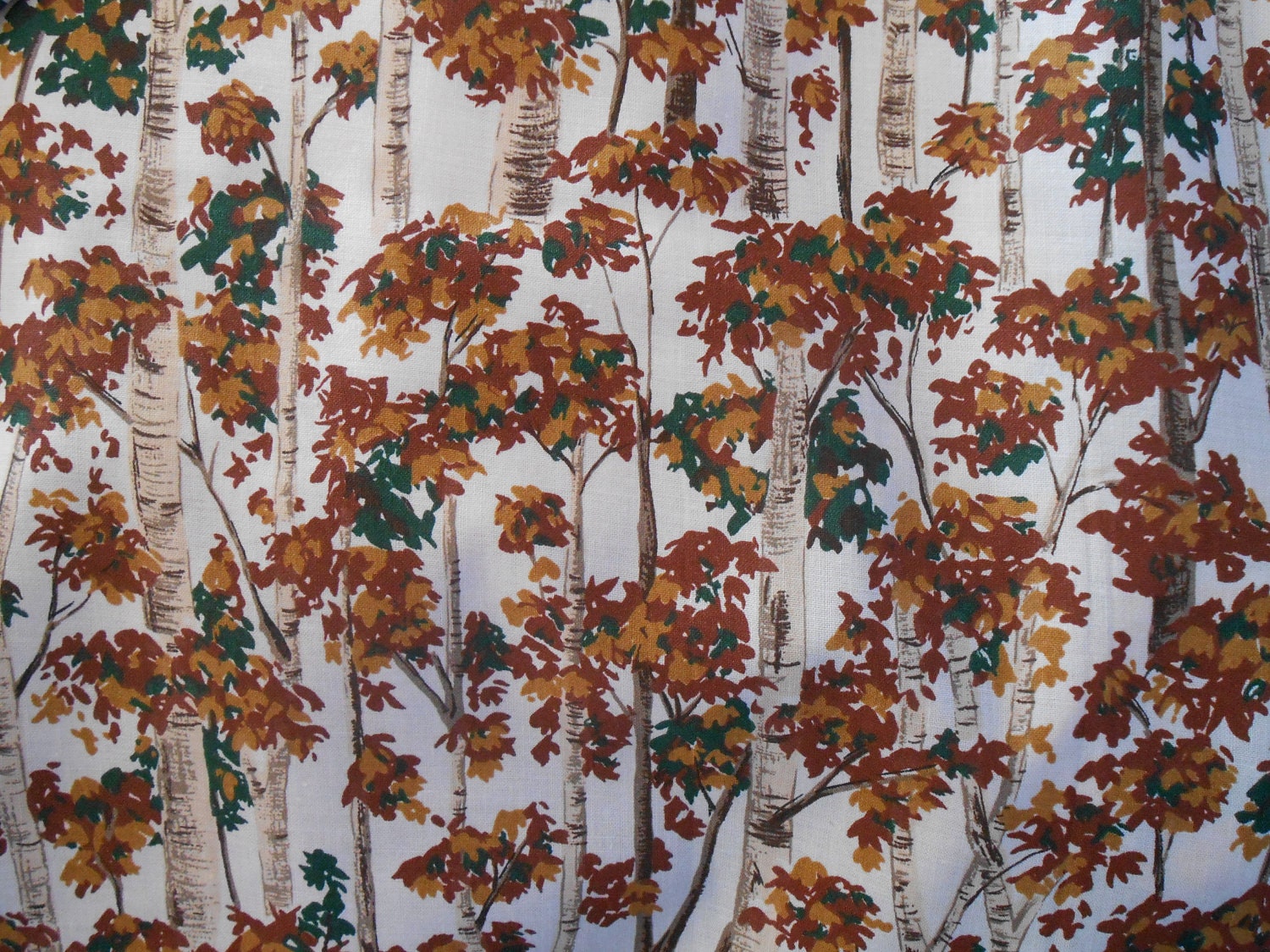 Birch Tree Cotton Fabric, Leaves, Fall Colors - Etsy