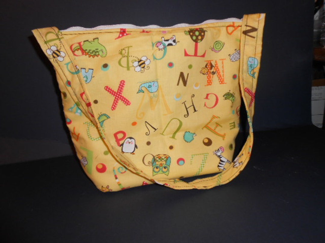 Diaper Bag, Over the Shoulder, Alphabet Print - Etsy