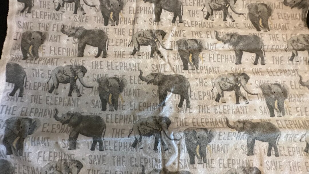 Cotton Flannel Fabric, the Elephant, Gray Elephants, Zoo Animals 4/24 ...