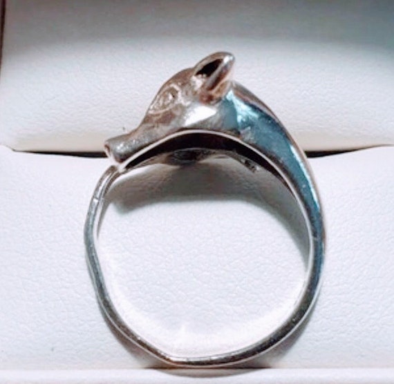 Rare vintage sterling silver pig piggy ring Uk-L USA-… - Gem