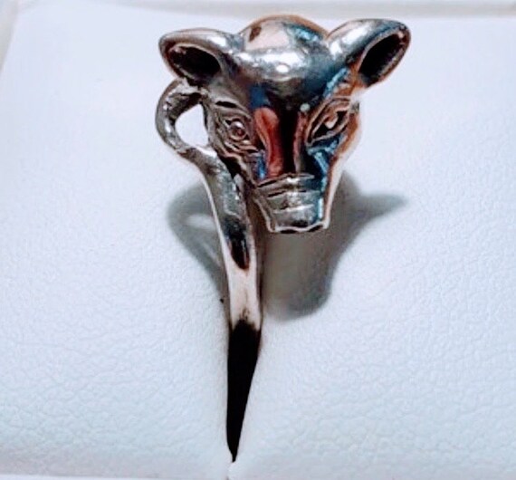Rare vintage sterling silver pig piggy ring Uk-L USA-… - Gem