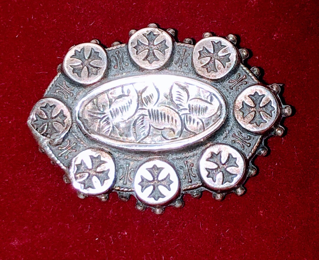 Very Rare Antique Victorian Sterling Silver Cross Brooch Jewish ...