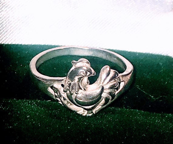 Very rare vintage sterling silver chicken rooster coc… - Gem