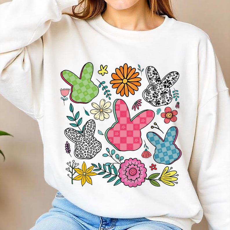 Easter Mega PNG Collection, Bunny Bow Floral Mix Graphics Pack, Spring ...