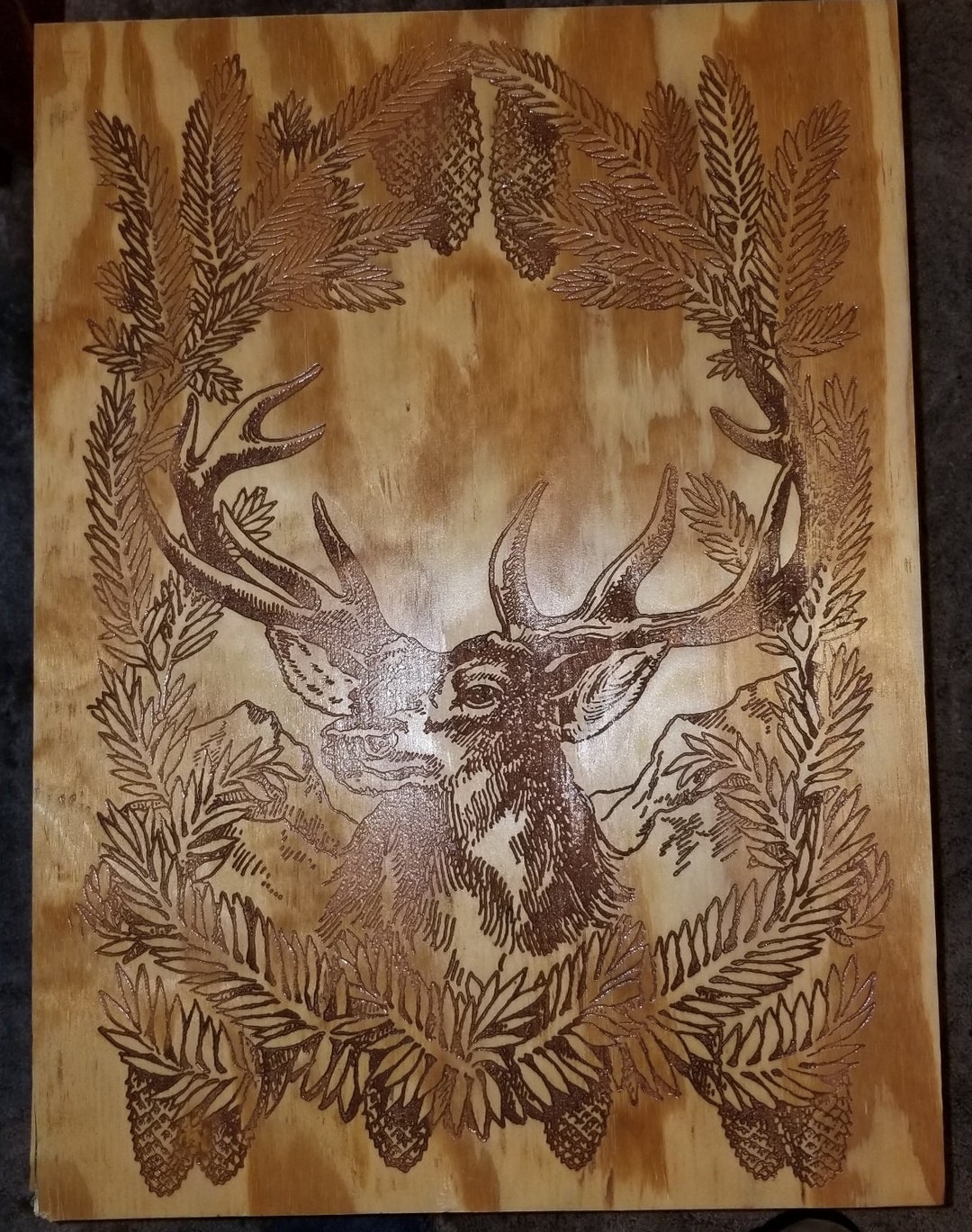 Elk Wreath Laser Etching - Etsy