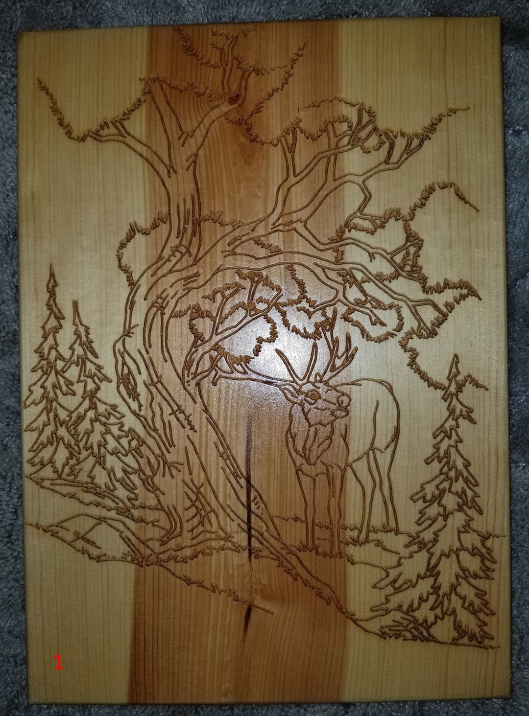 Lasered Elk Line Drawing on Yellow Pine Board - Etsy