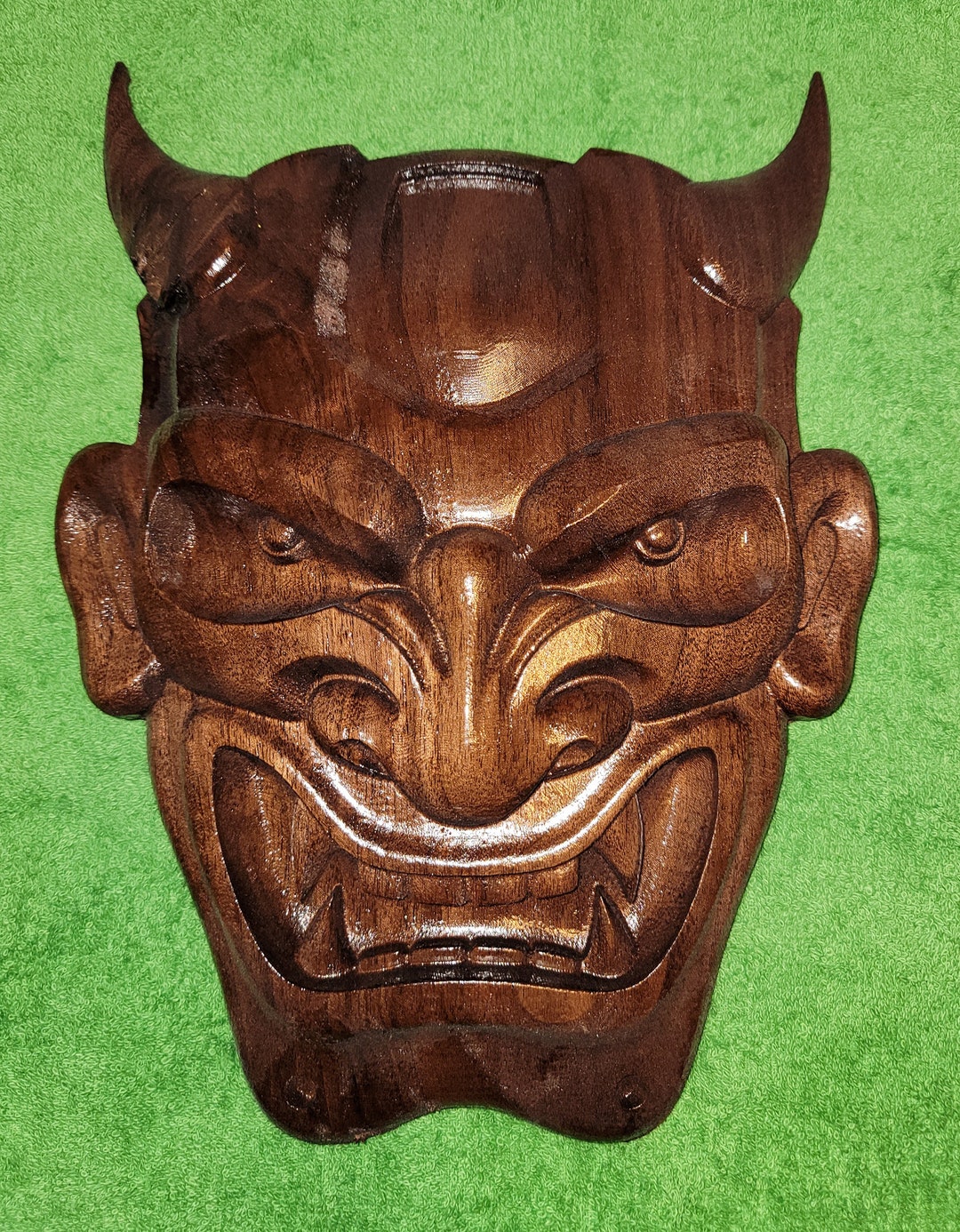 Carved Black Walnut Japanese Tengu Mask: Shinto Decor - Etsy