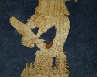 American Eagle Wood CNC Carving Cnc Machine DXF Files 3D - Etsy