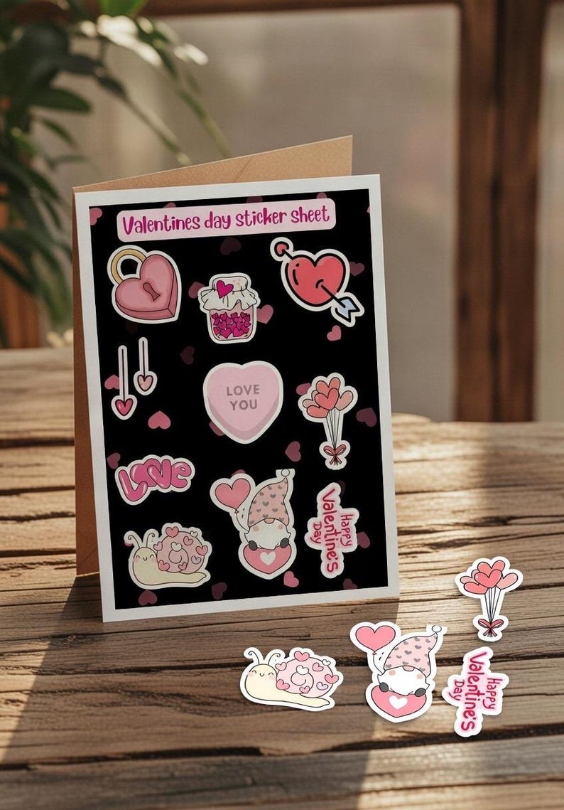 Valentine's Day Sticker Sheet | Love Icons for Digital Planner - Etsy