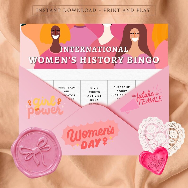 Printable Women's History Month Bingo | March Celebration Party Game ...