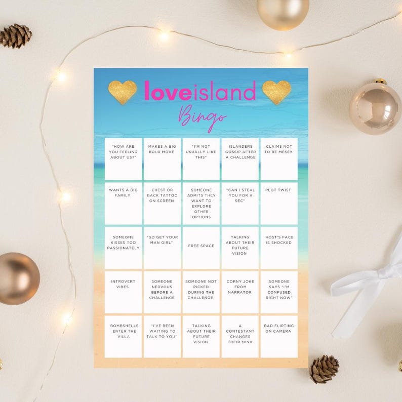 20 Pack Love Island Watch Party Bingo Game | Instant Digital Download ...