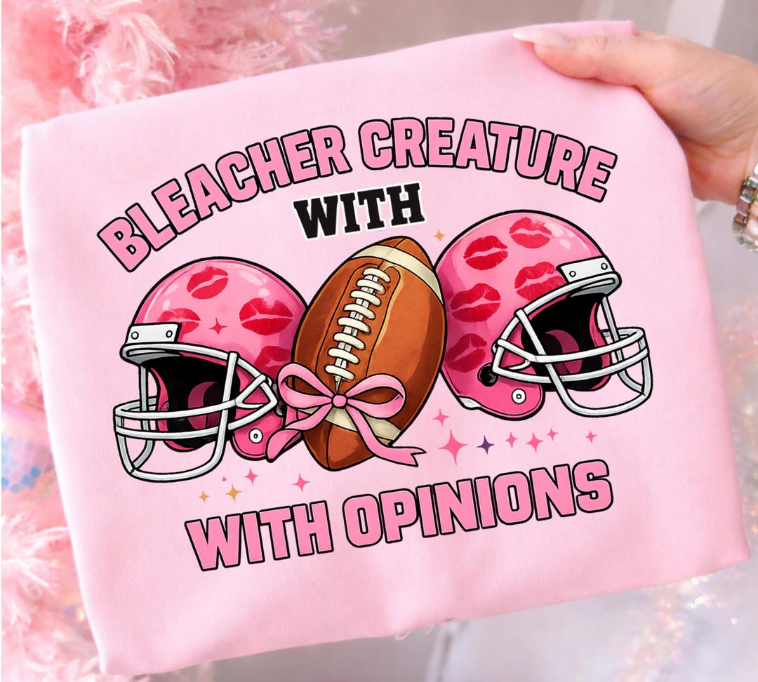 Funny Bleacher Creature Mom PNG, Girly Football Shirt, Pink Helmet ...