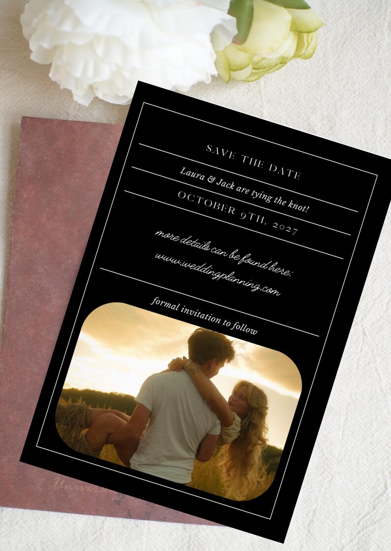 Elegant Save the Date Template | 10 Colour Options (printable & Digital ...