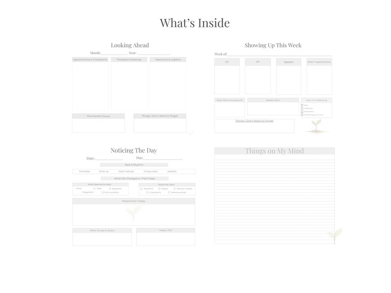 Therapy Planner Printable - A Gentle Weekly and Daily Planner for ...