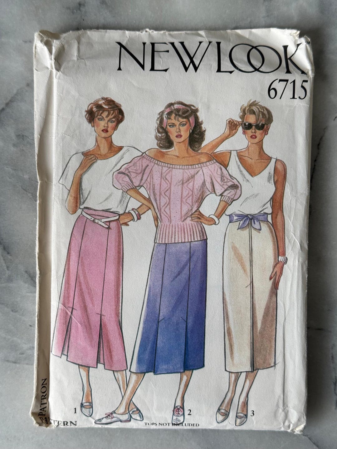 1980s New Look 6715 Sewing Pattern – Women's Pleated and Wrap Skirt ...