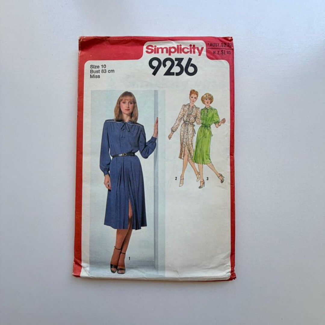 1979 Simplicity 9236 Sewing Pattern – Misses’ Dress (size 10, Bust 83 ...