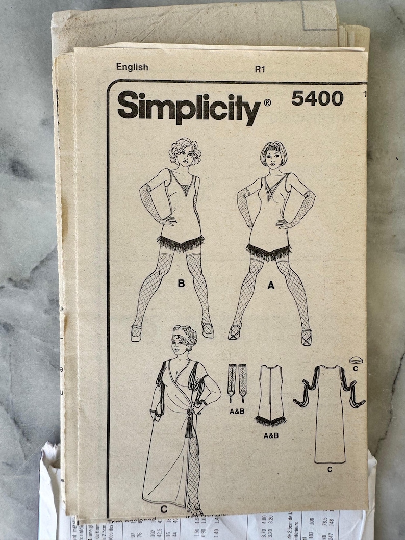 2000s Simplicity 5400 Sewing Pattern – Adult 1920s Flapper, Cabaret ...