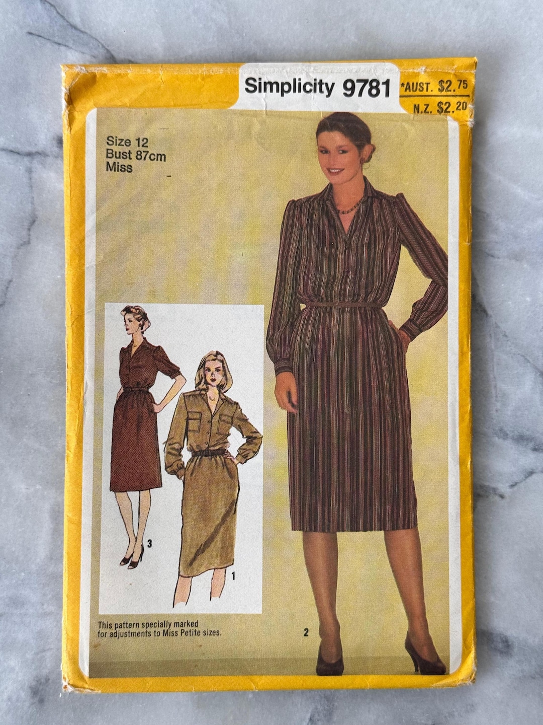 1981 Simplicity 9781 Sewing Pattern - Misses’ Shirtdress (size 12 ...