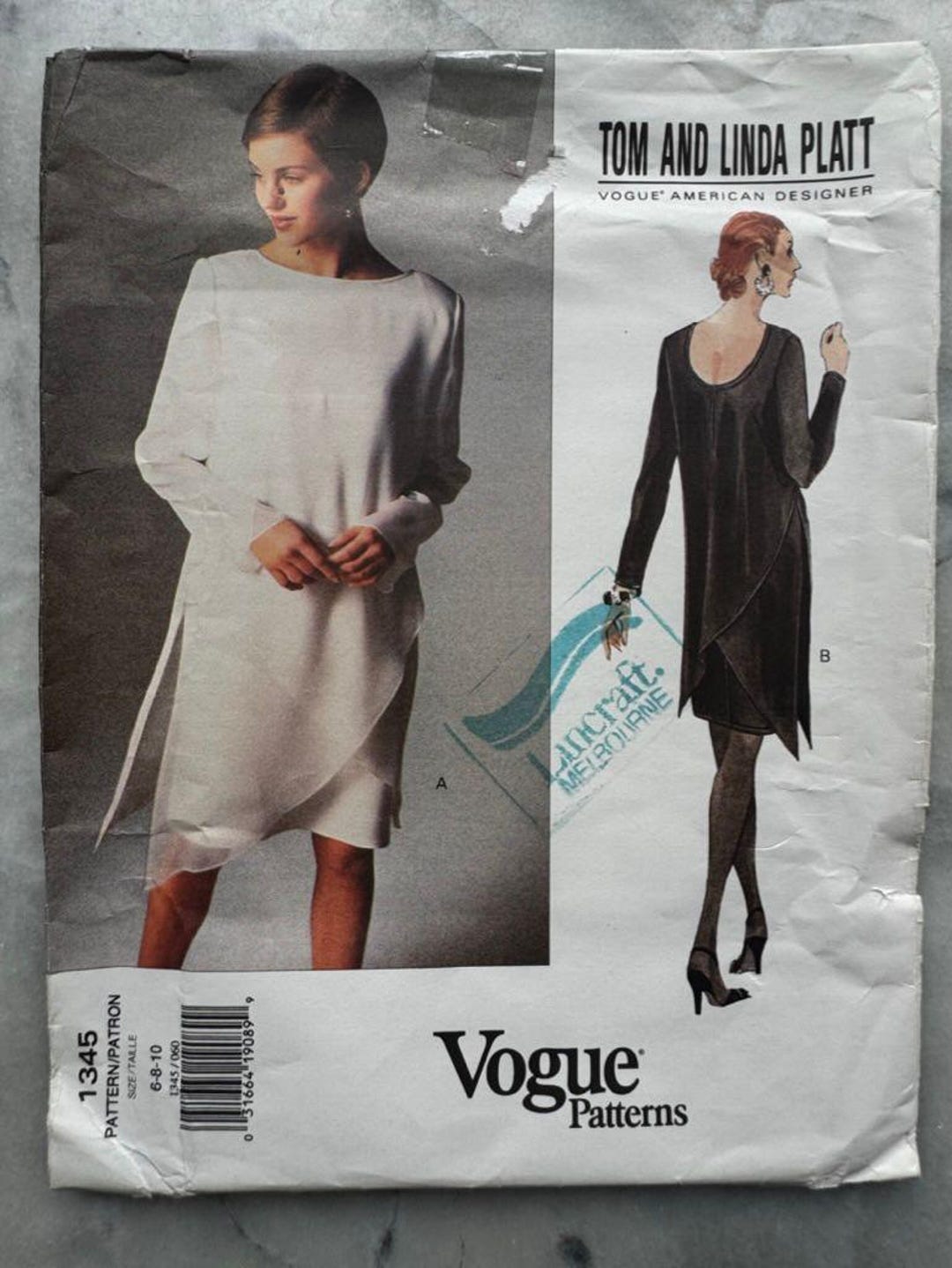 1994 Vintage Vogue 1345 – Tom and Linda Platt American Designer Dress ...