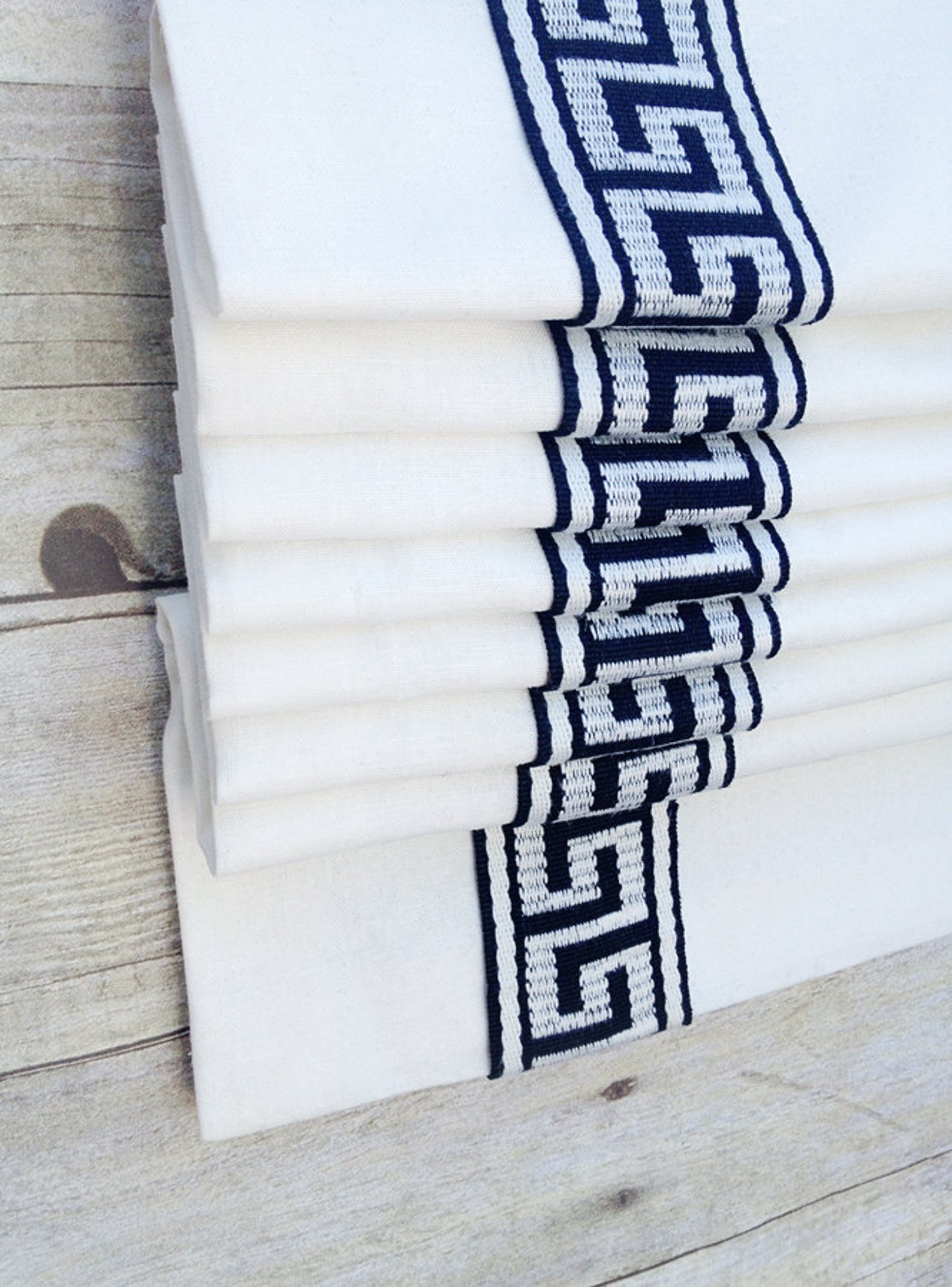 Custom Inset Trim Greek Key Flat Roman Shade Window - Etsy