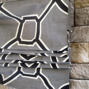 Custom Roman Shade Window Treatment in Geometric Print | Designer ...