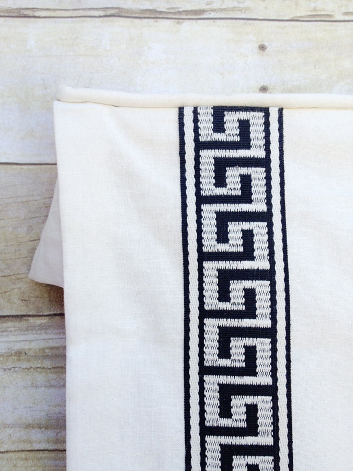 Custom Inset Trim Greek Key Flat Roman Shade Window - Etsy