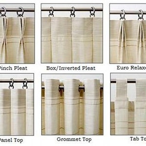 Drapery Heading Styles for Custom Panels - Etsy