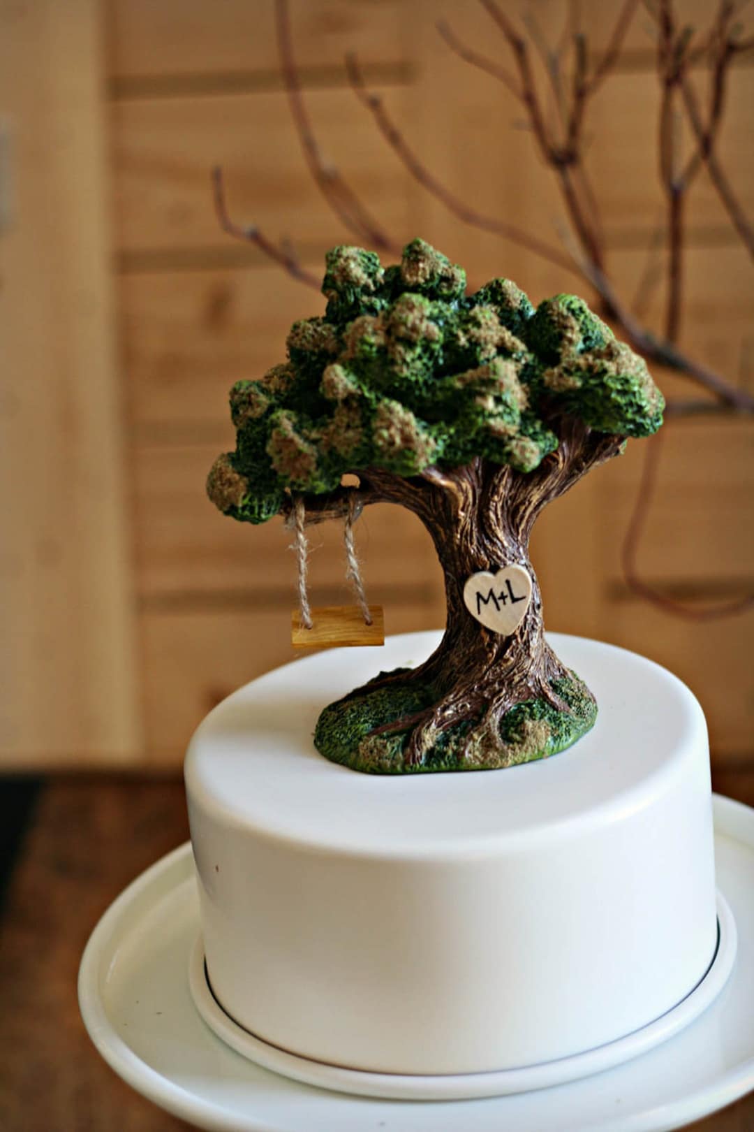 Tree Initial Wedding Cake Toppers / Wedding Cake Topper Garden - Etsy