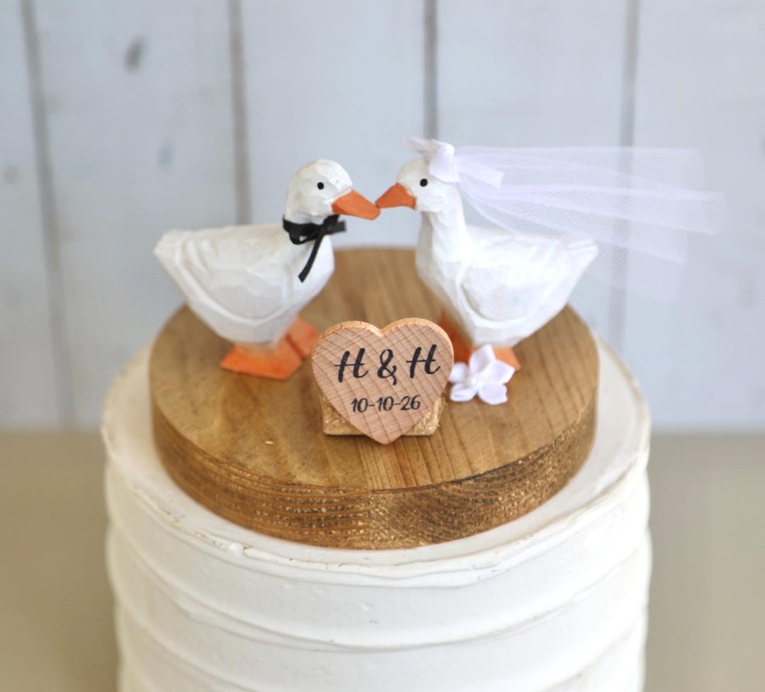 Porch Goose Wedding Cake Topper / Woodland Cake Topper / Wedding Cake ...