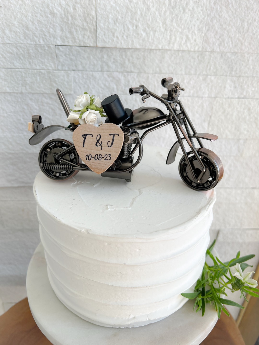 Farmhouse Motorcycle Wedding Cake Topper / Barn Wedding Cake Topper ...